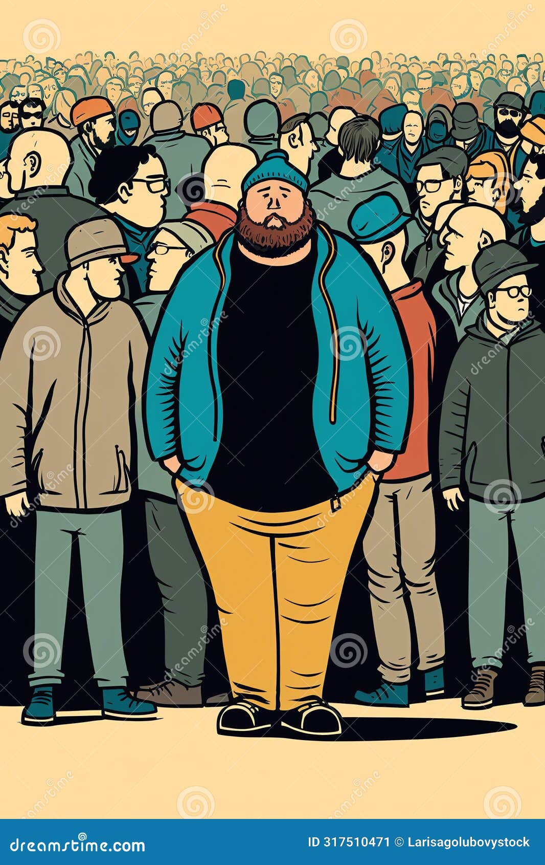 Man in a Suit Standing Amidst a Crowd Stock Image - Image of mass ...