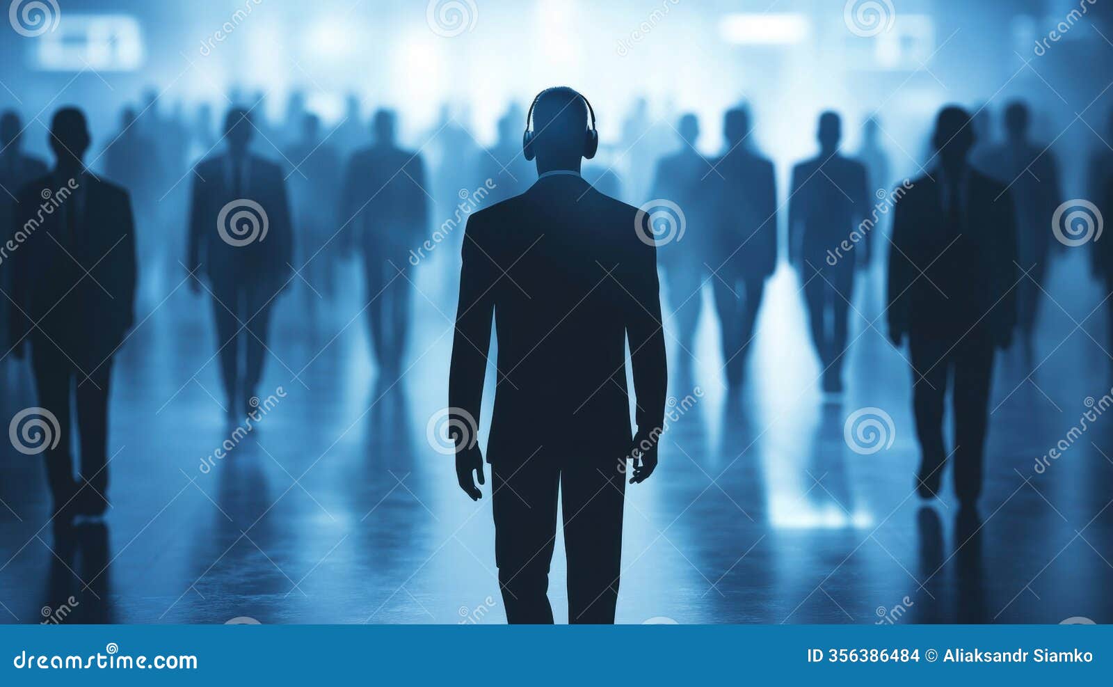 A Man in a Suit is Standing in a Crowd Stock Illustration ...