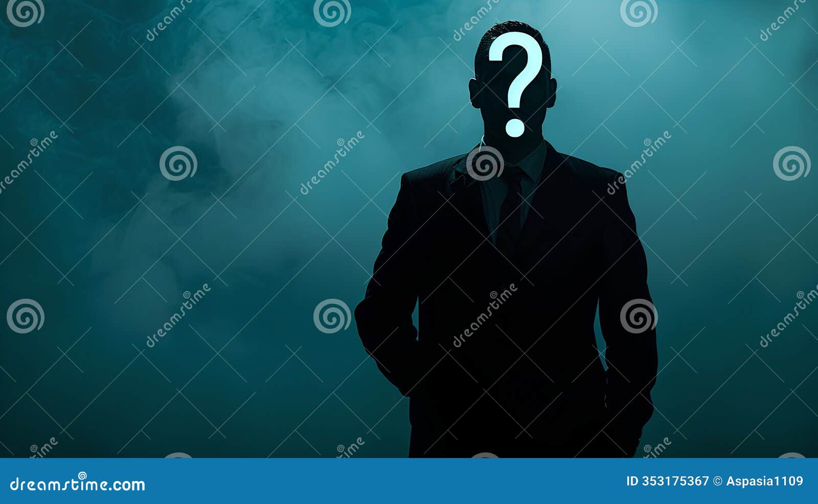 Man in a Suit is Standing in Front of a Large Question Mark. AI ...
