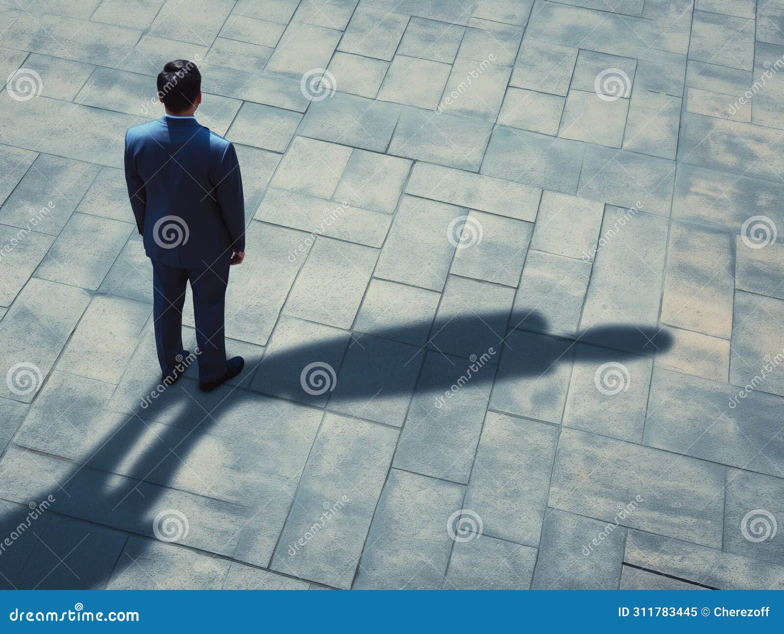 Man Facing Forward Casting Long Shadow Stock Image - Image of challenge ...
