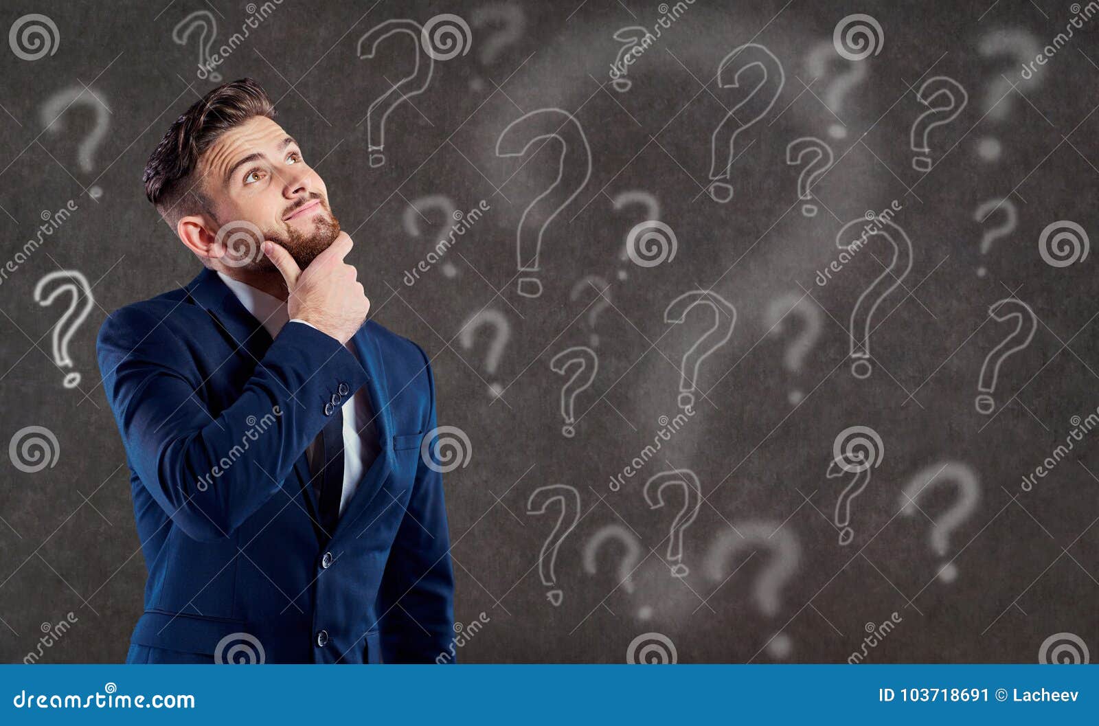 A Man in a Suit is Thinking Over a Question. Stock Image - Image of ...