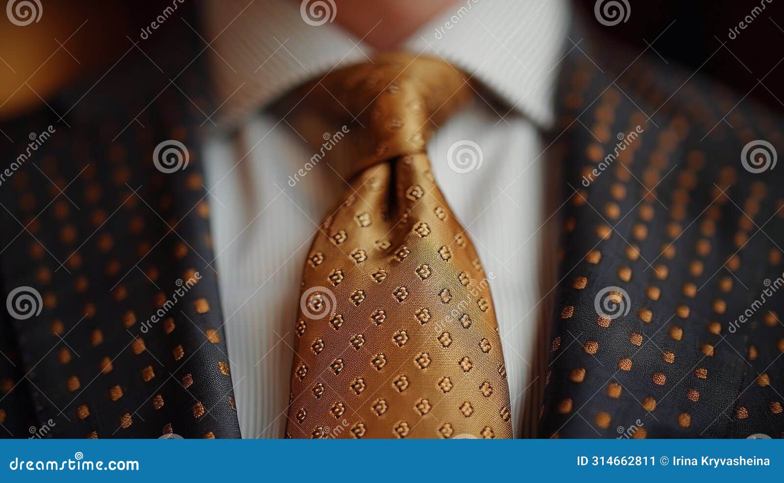 Man in Suit and Tie Buttoning Up Stock Image - Image of detail ...