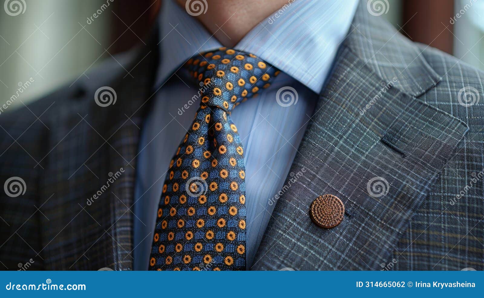 Man in Suit and Tie Buttoning Up Stock Photo - Image of businessman ...