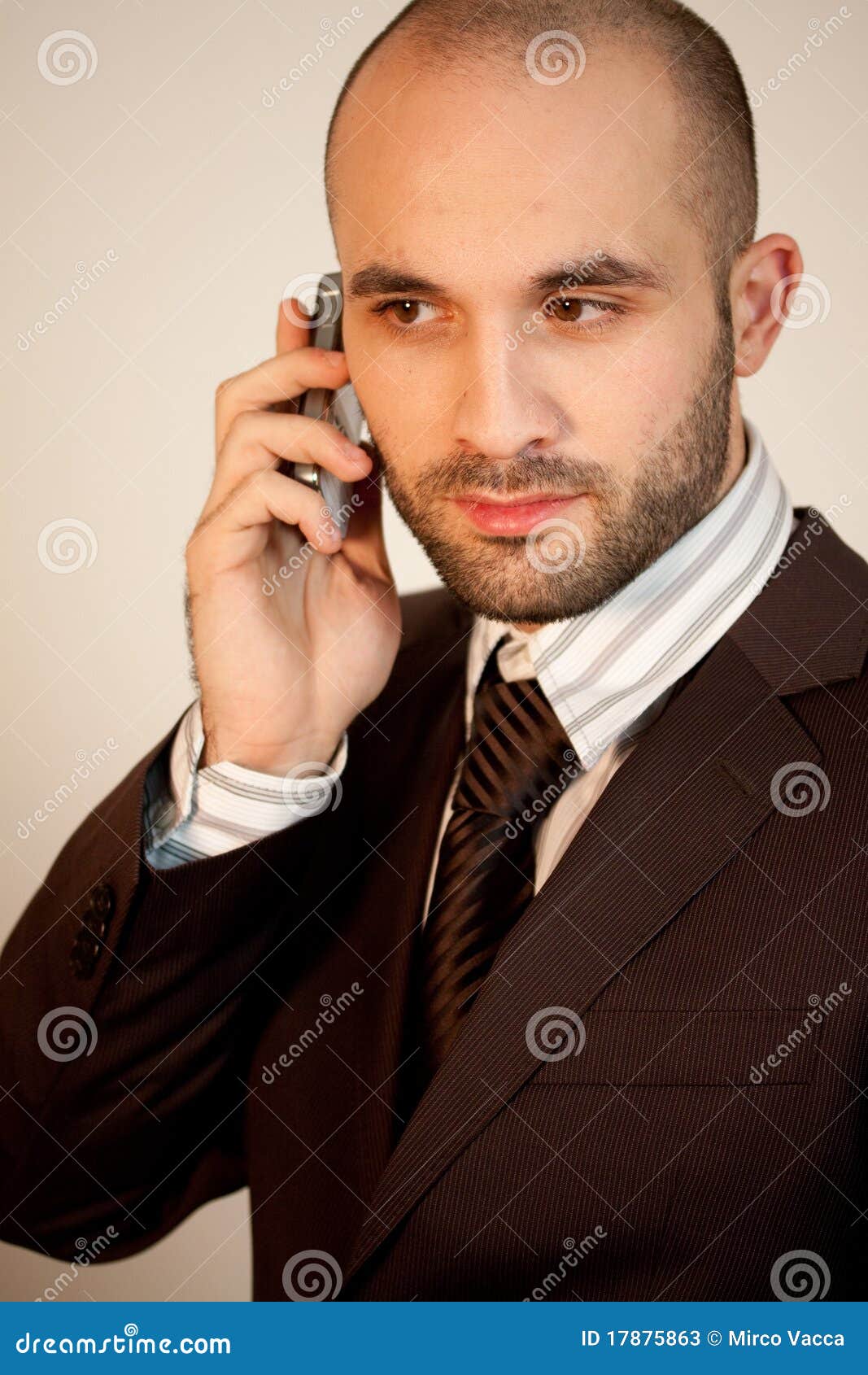 A Man with Suit Uses a Phone Stock Image - Image of mobile, handsome ...