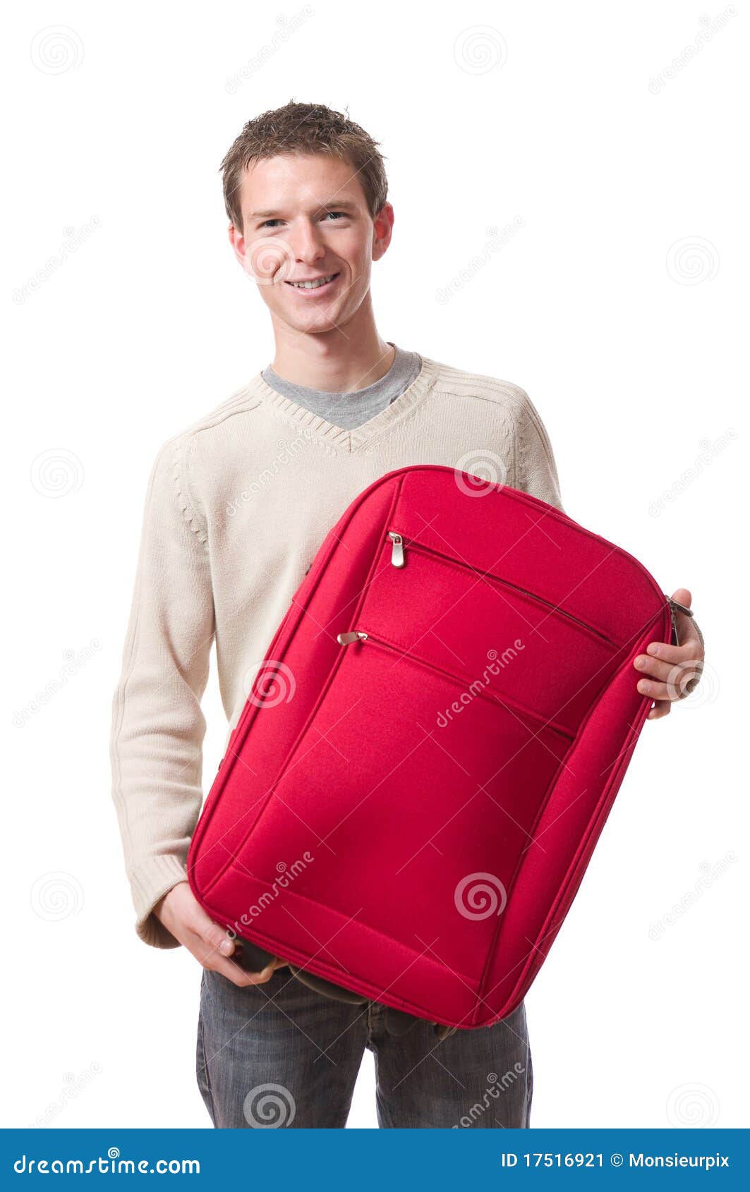 Man with suitcase stock image. Image of holidays, case - 17516921