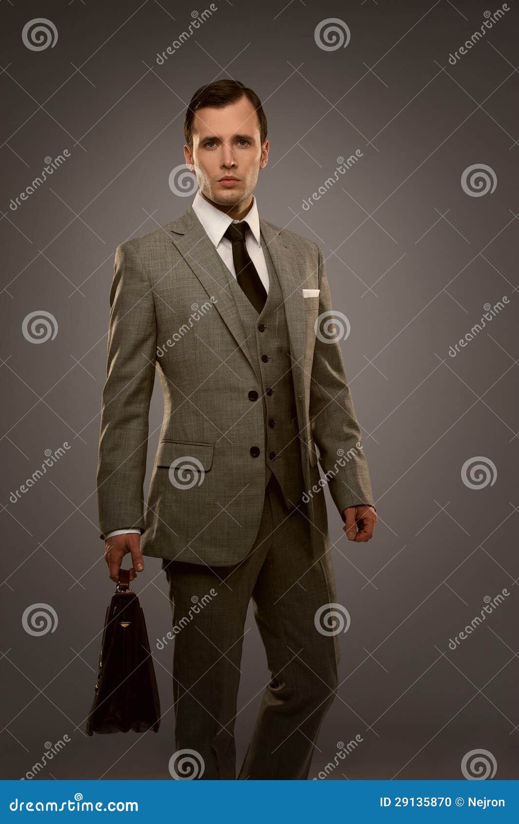 Man with suitcase stock photo. Image of standing, confident - 29135870