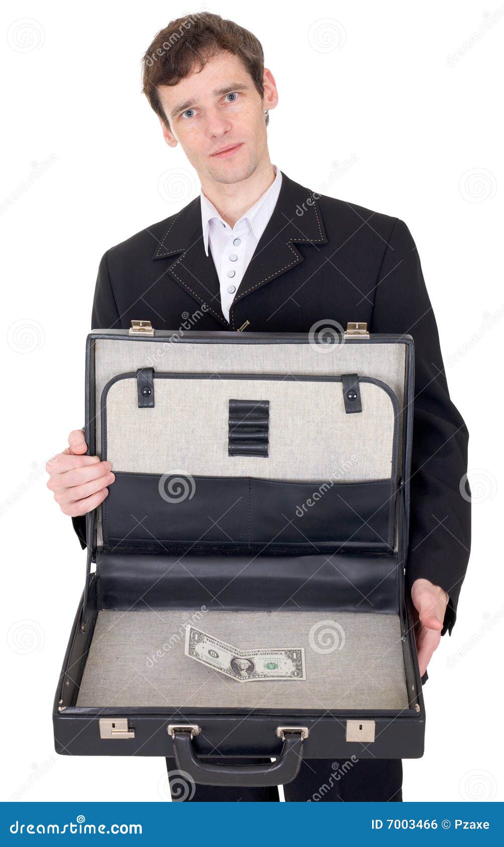 Man with Suitcase Containing Dollar Stock Photo - Image of case, money ...
