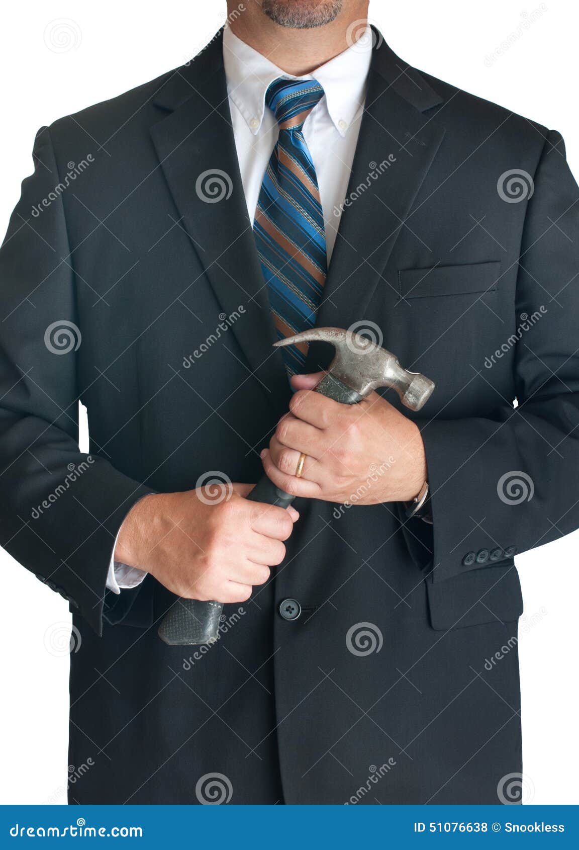 Man in Suite Holding Hammer Stock Photo - Image of holding, standing ...
