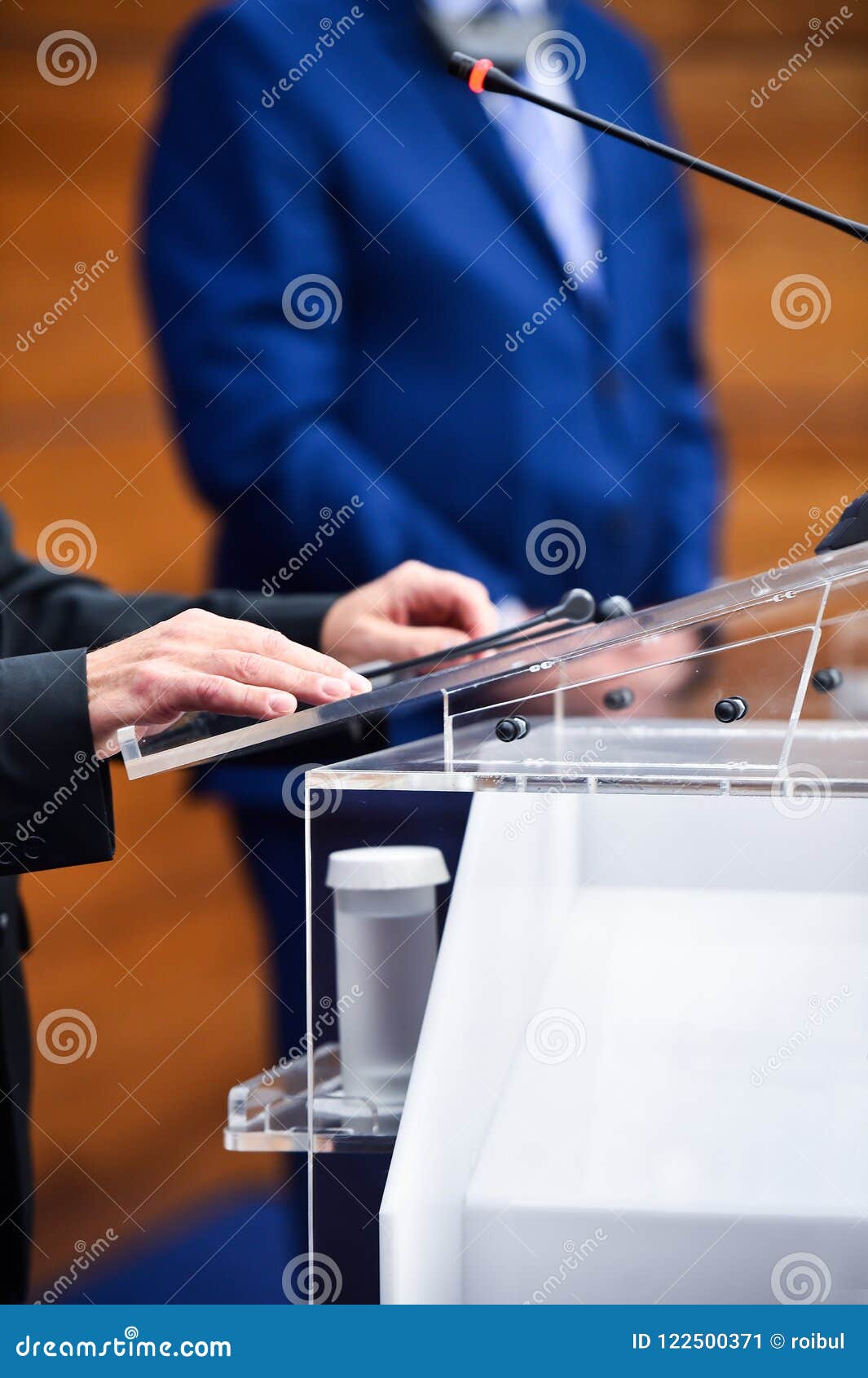 Man in Suits during a Press Conference Stock Image - Image of speech ...