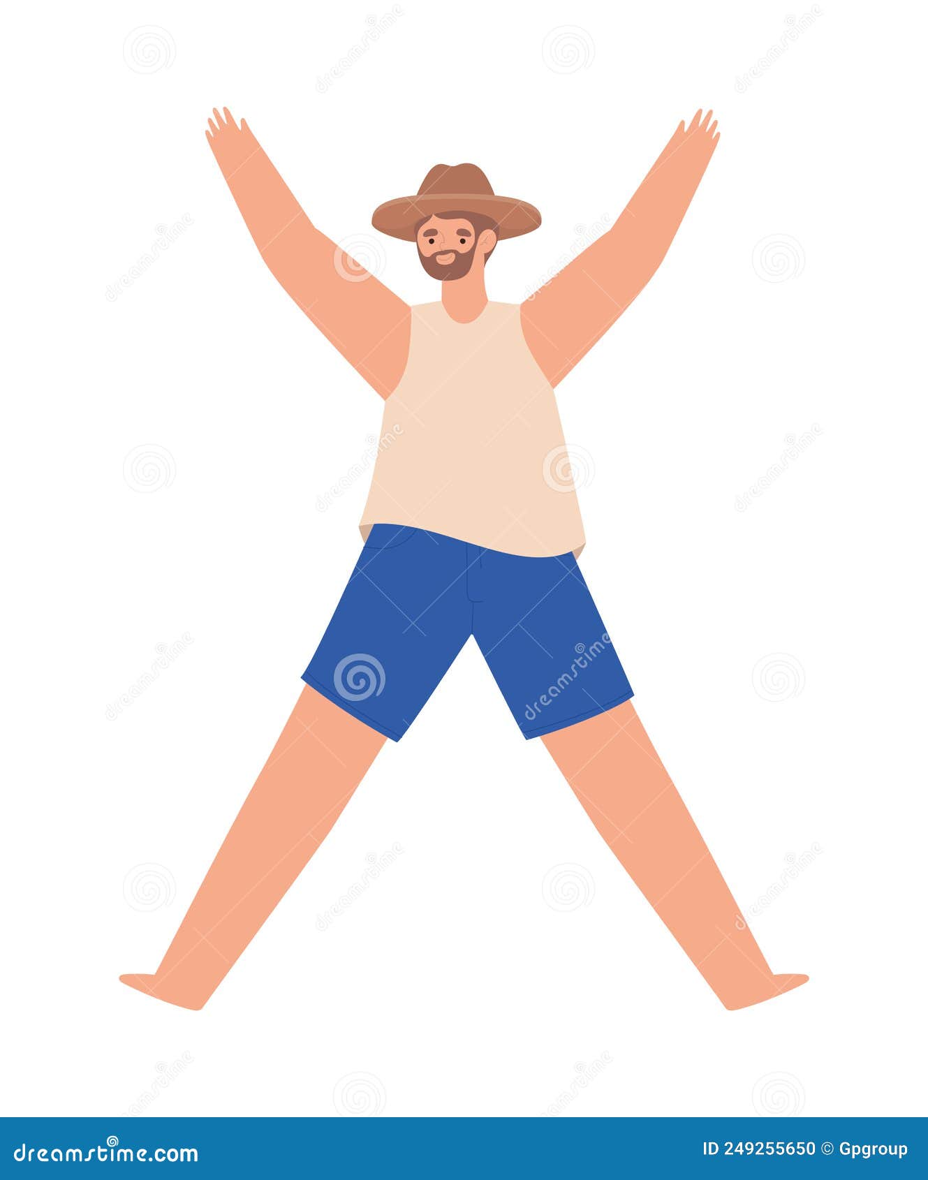 Man in summer clothes stock vector. Illustration of male - 249255650