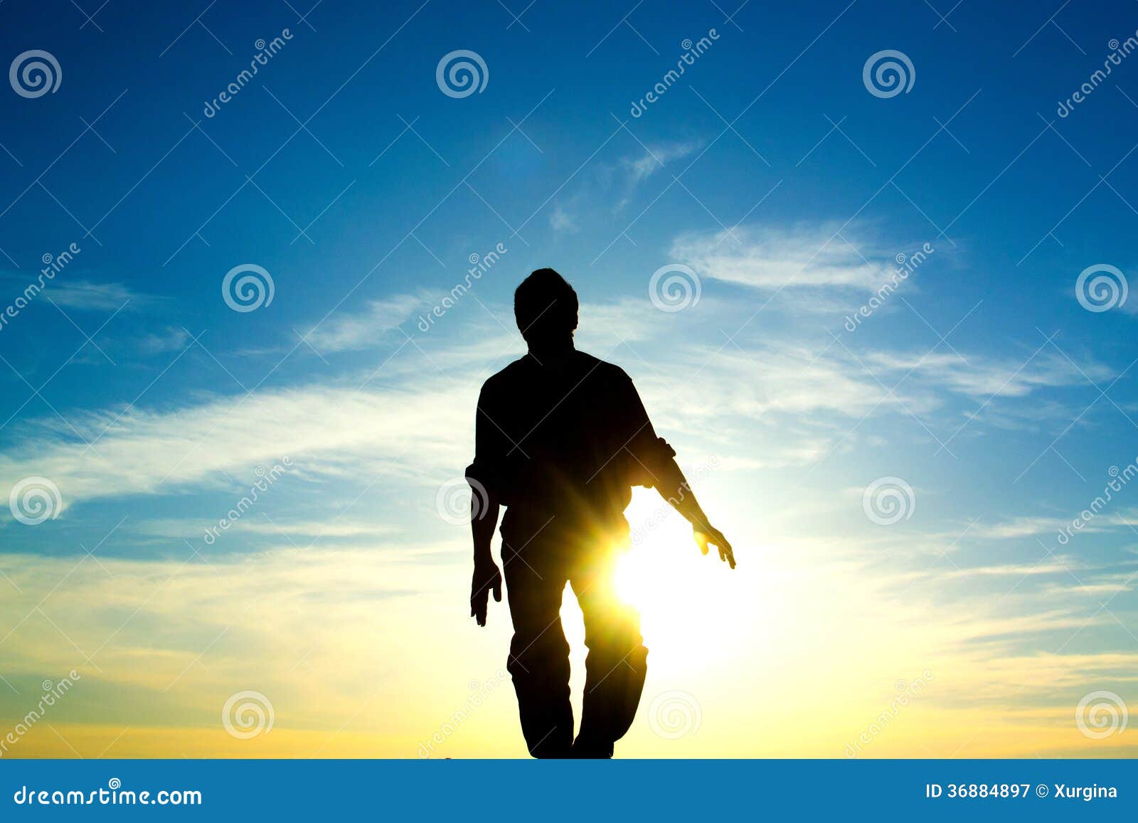 The man and the sun stock image. Image of dramatic, religion - 36884897