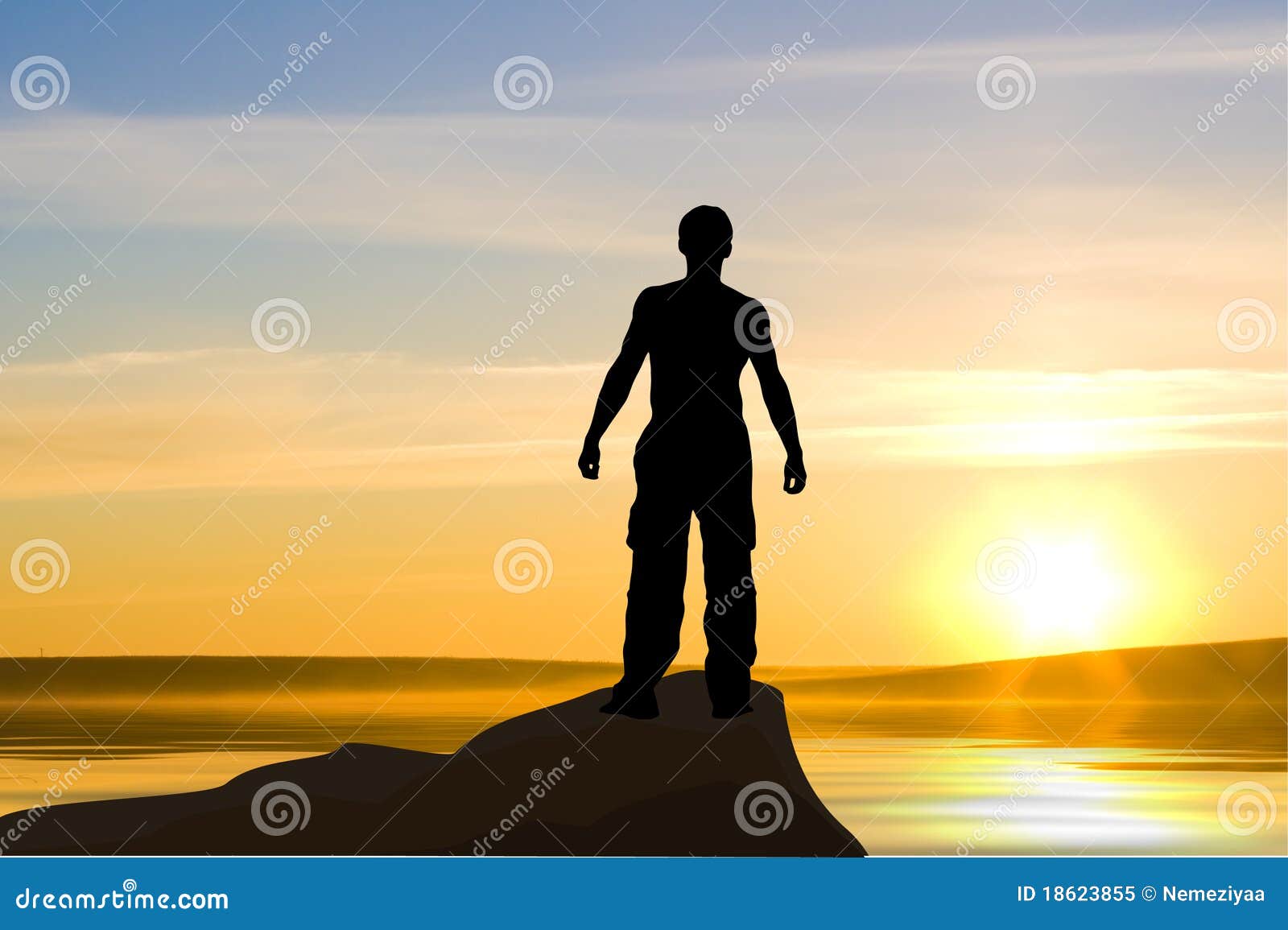 Man on sunrise stock image. Image of adventure, extreme - 18623855