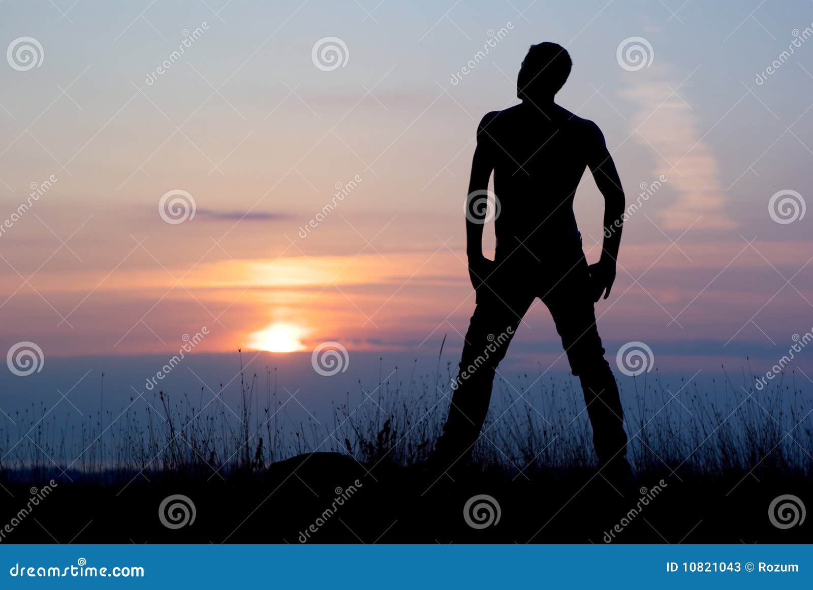 Man at the sunset stock image. Image of energy, emotion - 10821043