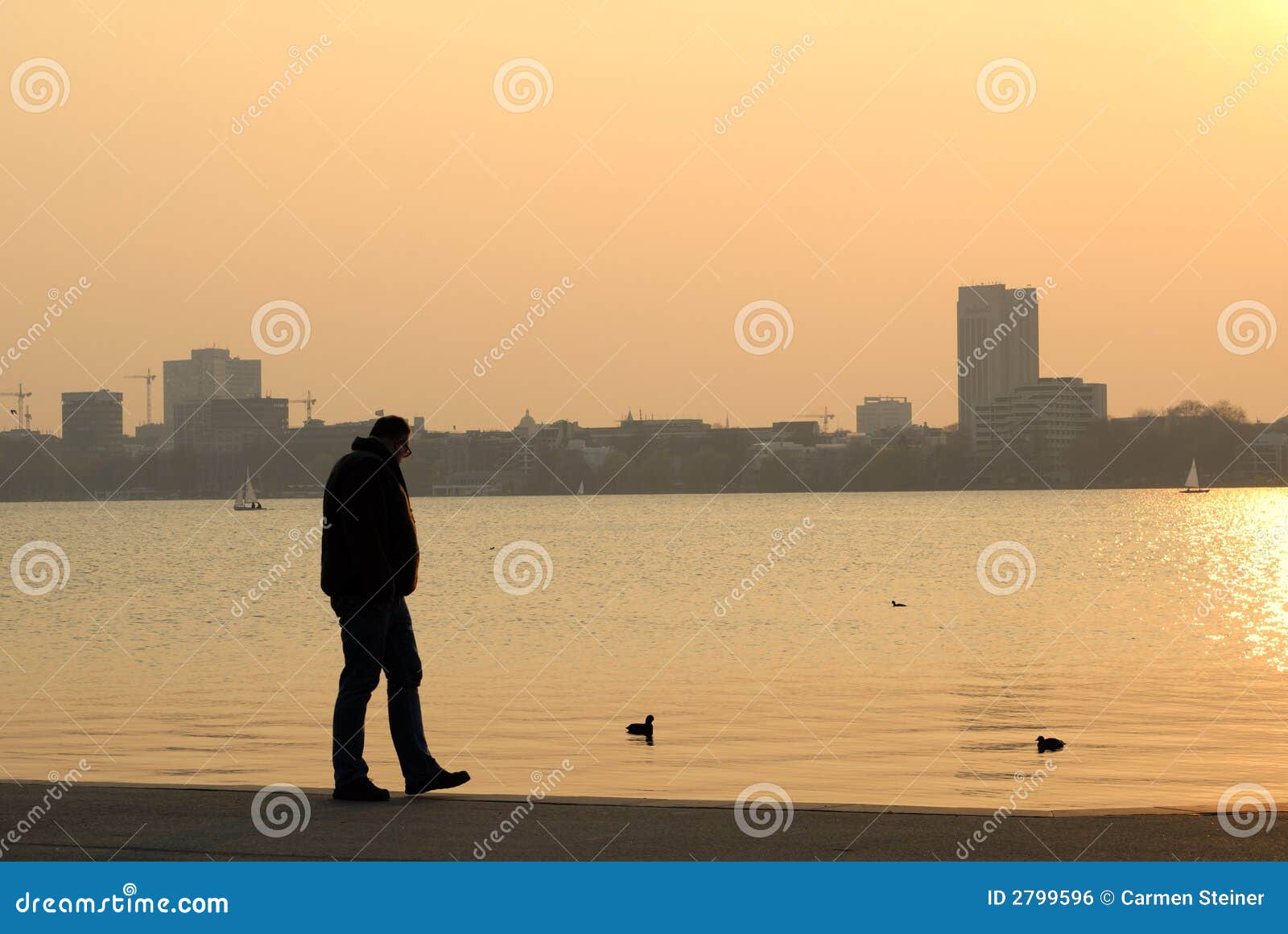 Man in the sunset stock photo. Image of reflection, vapor - 2799596