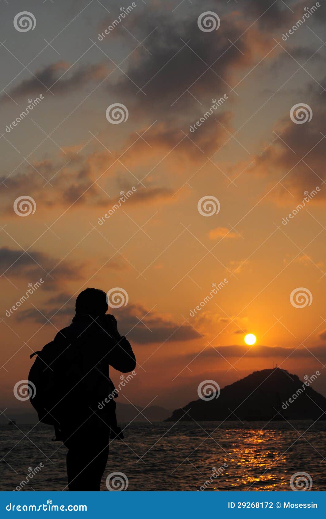 A man in sunset stock photo. Image of landscape, photograph - 29268172