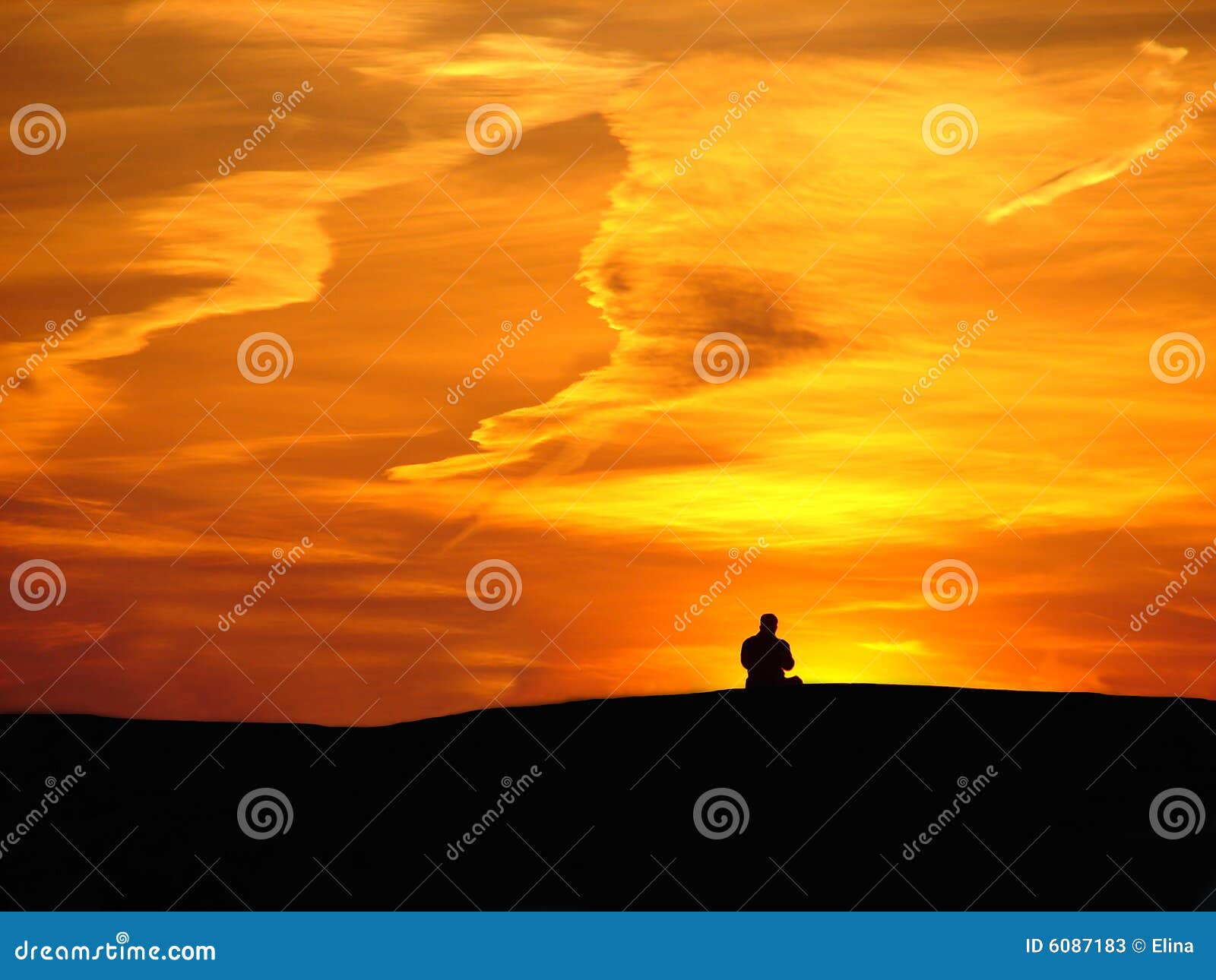 Man and sunset stock image. Image of reflection, human - 6087183