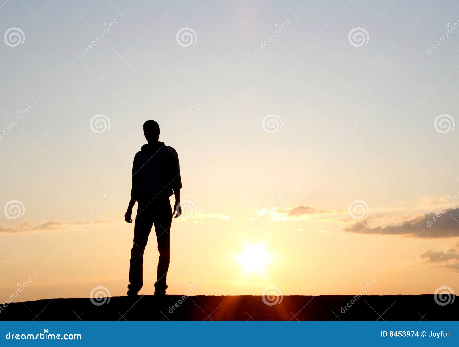 Man in sunset stock photo. Image of silhouette, happiness - 8453974
