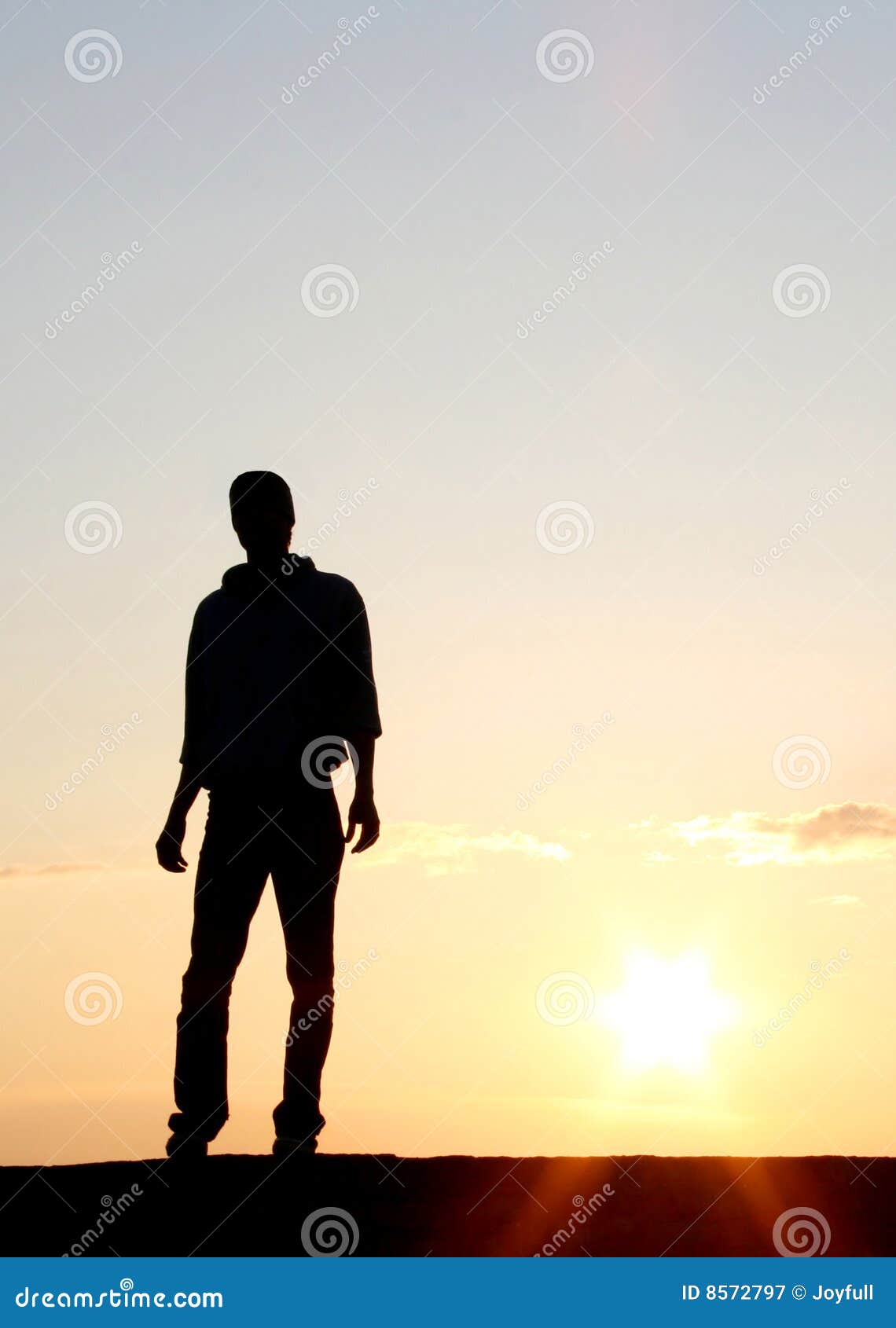 Man in sunset stock image. Image of energy, landscape - 8572797