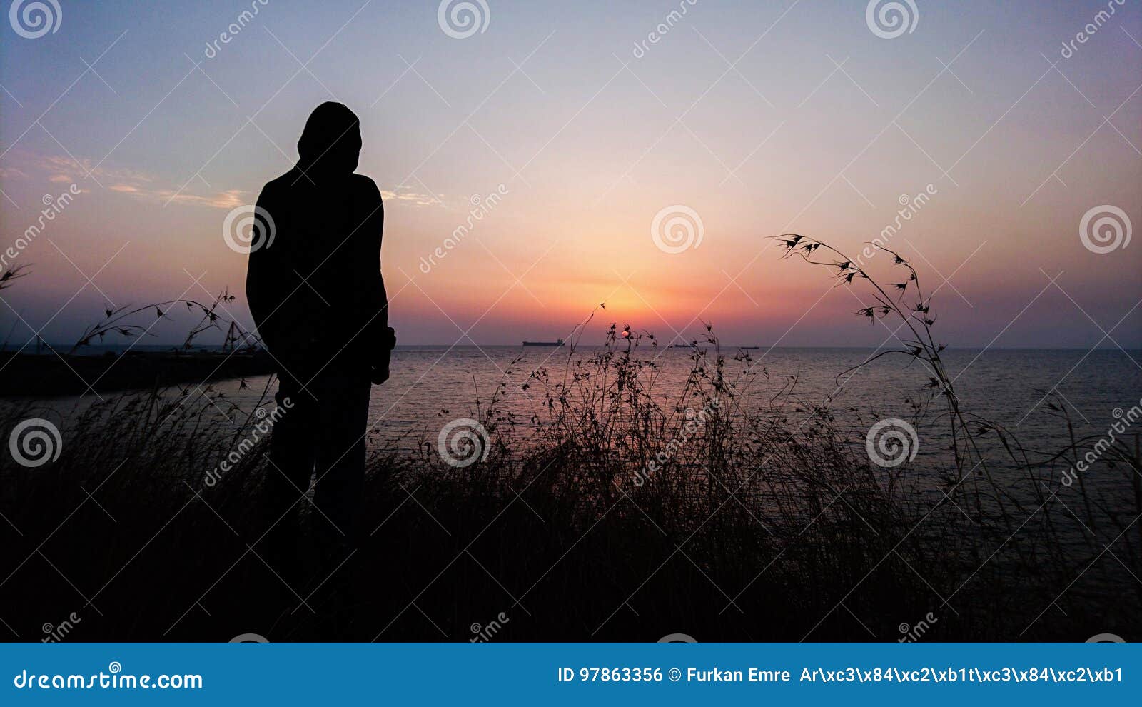 Man and sunset stock photo. Image of sunshine, sunset - 97863356