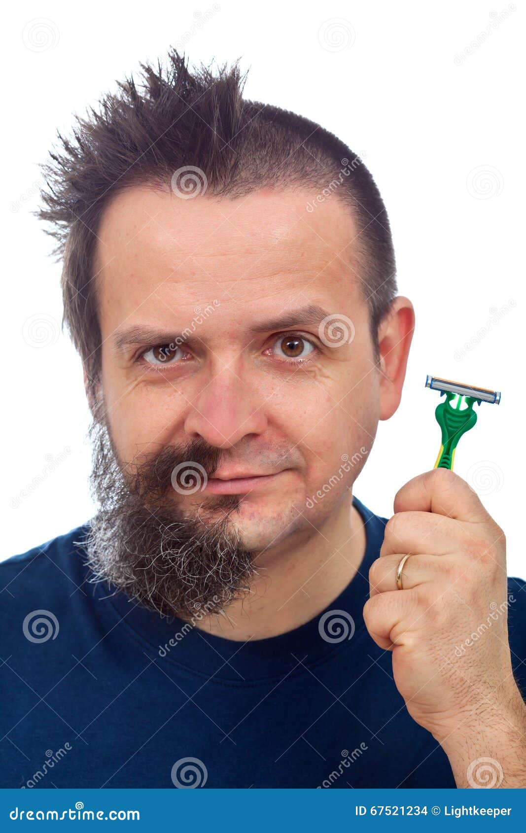 Man with Super Efficient Razor Stock Photo - Image of people, closeup ...