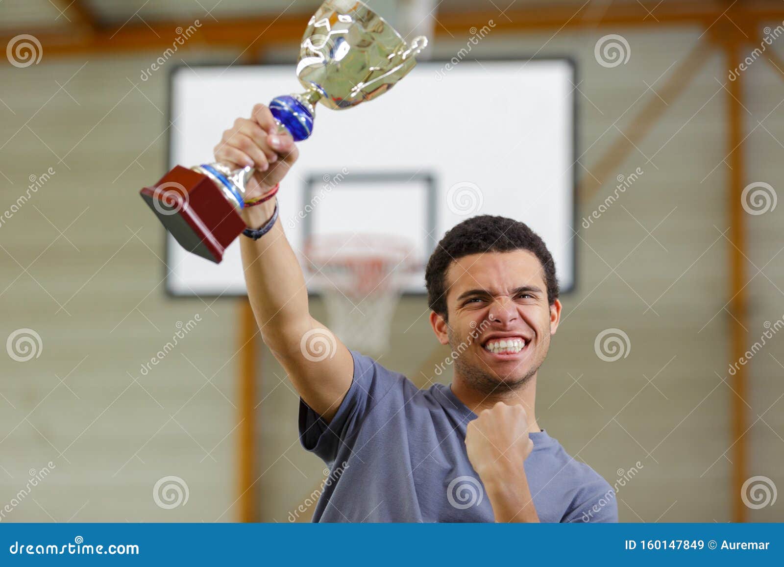Man Super Happy with Trophy Stock Image - Image of happy, standing ...