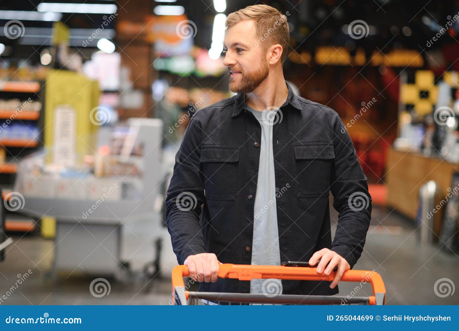 Man in Supermarket, Grocery Store Customer Stock Image - Image of shop ...