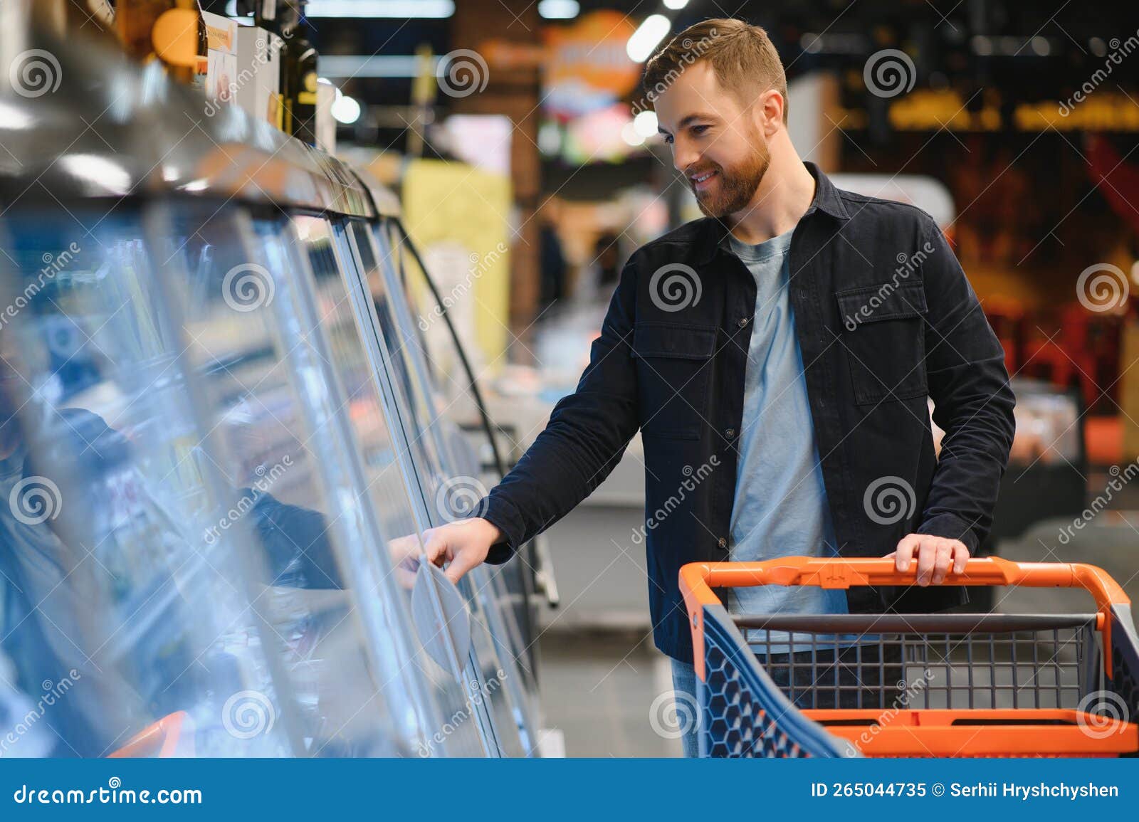Man in Supermarket, Grocery Store Customer Stock Image - Image of young ...