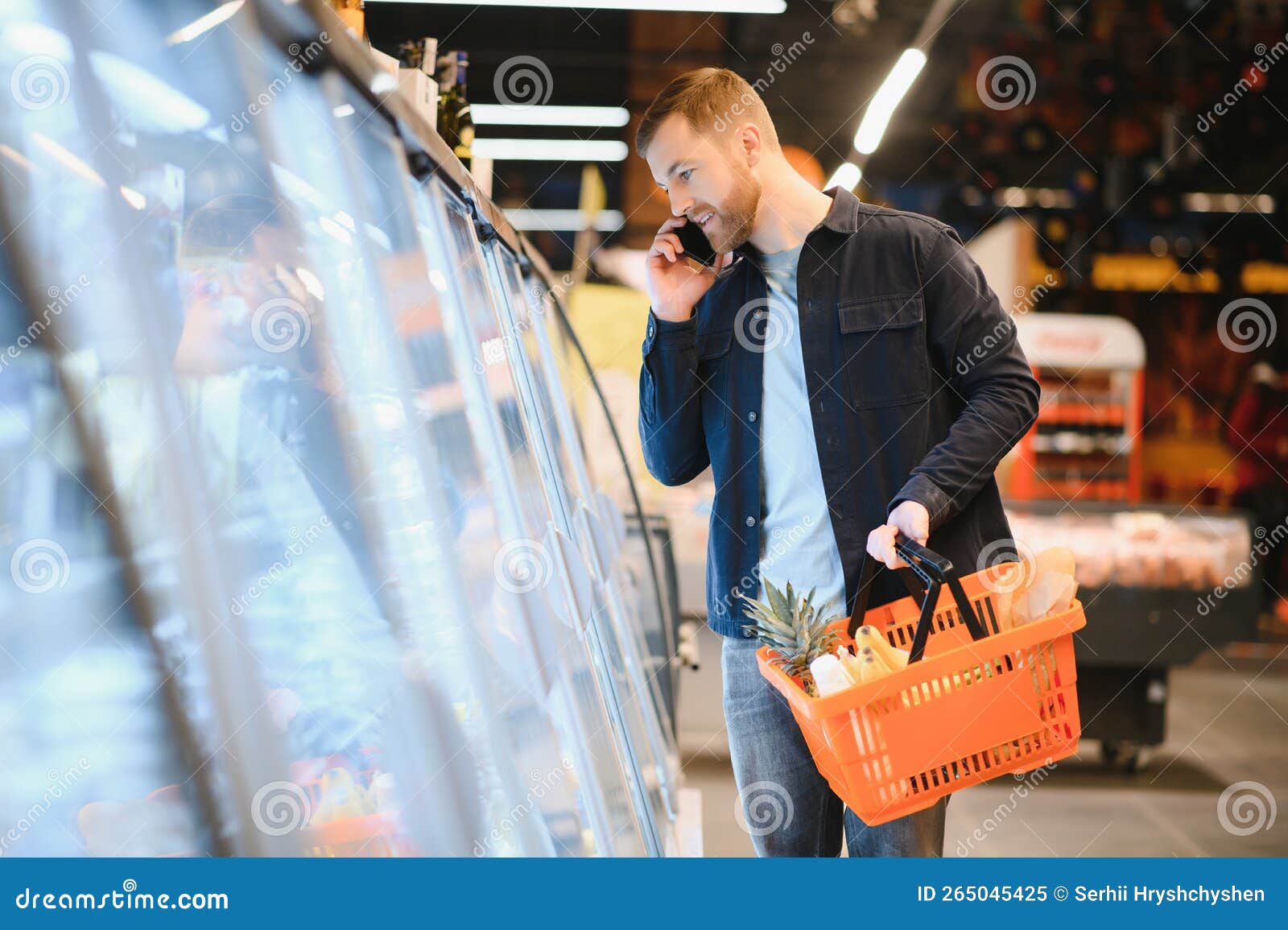 Man in Supermarket, Grocery Store Customer Stock Image - Image of ...