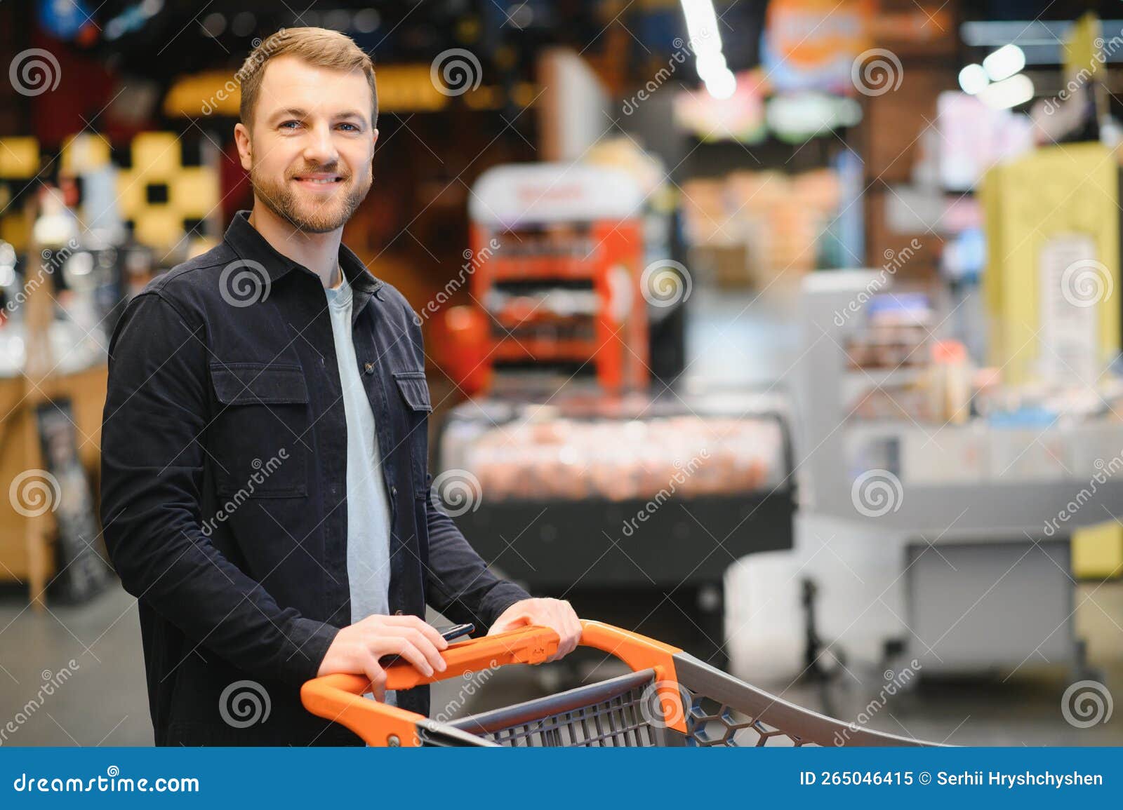 Man in Supermarket, Grocery Store Customer Stock Image - Image of ...