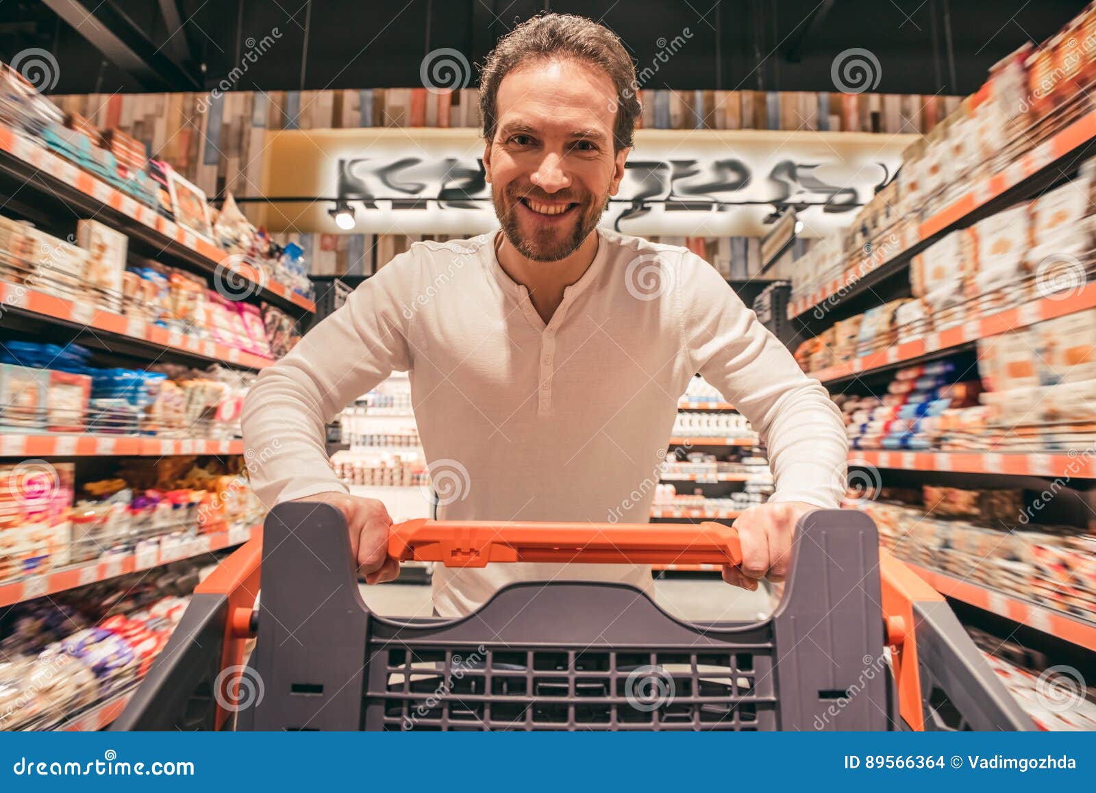 Man at the supermarket stock photo. Image of price, casual - 89566364