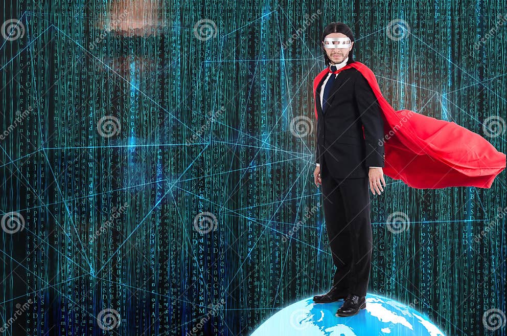 The Man with Superpowers Ruling the World Stock Photo - Image of global ...