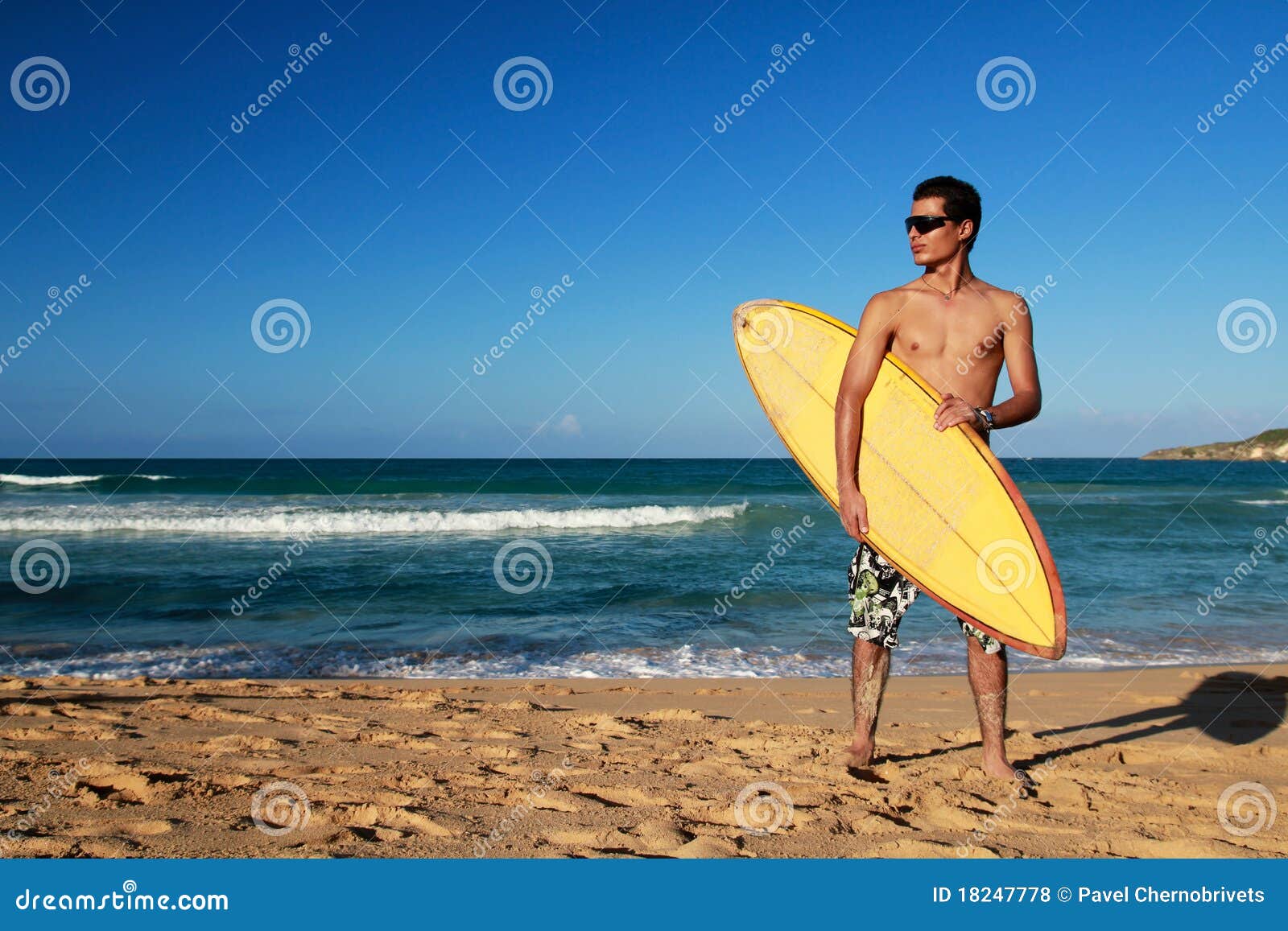 Man with surf board stock photo. Image of athlete, sport - 18247778