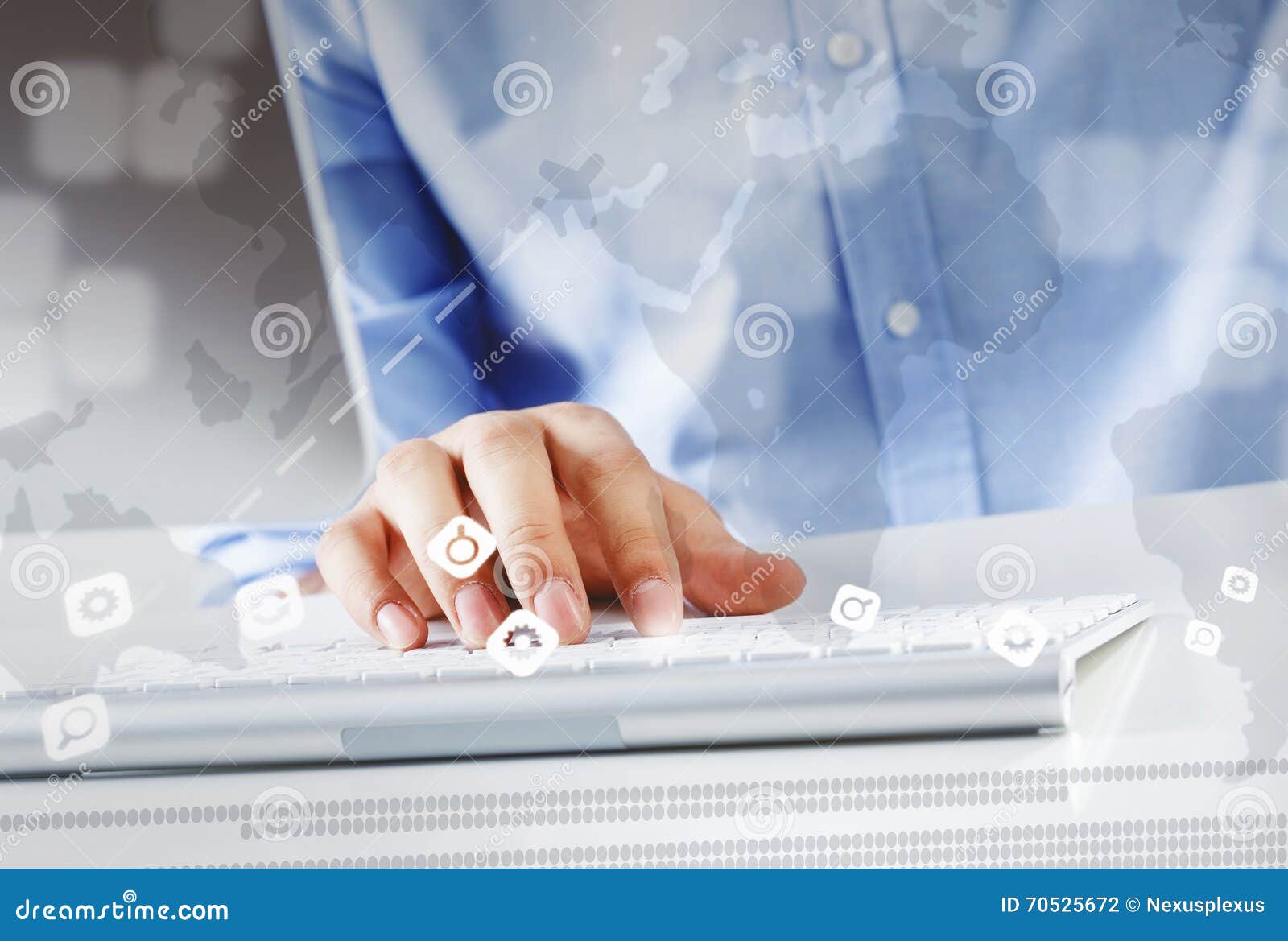 Man surfing the Internet stock photo. Image of computer - 70525672
