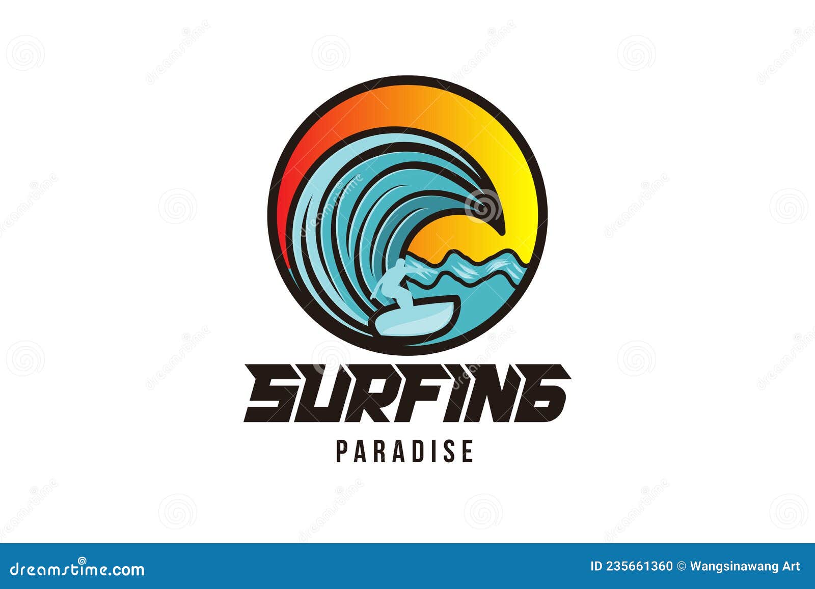 Man Surfing, and Wave Logo Designs Inspiration Isolated on White ...