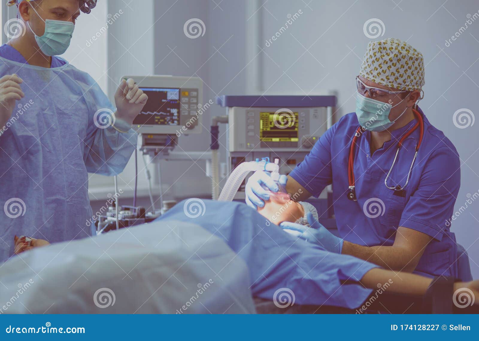 Man Surgeon at Work in Operating Room Stock Image - Image of hospital ...