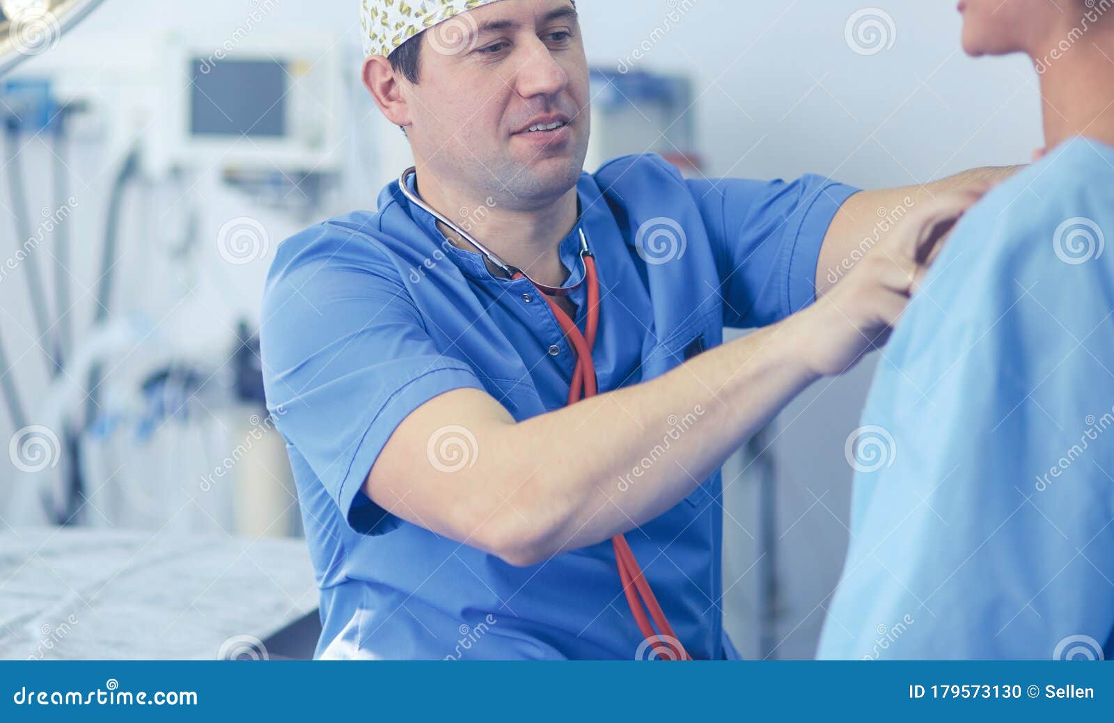 Man Surgeon at Work in Operating Room Stock Photo - Image of health ...