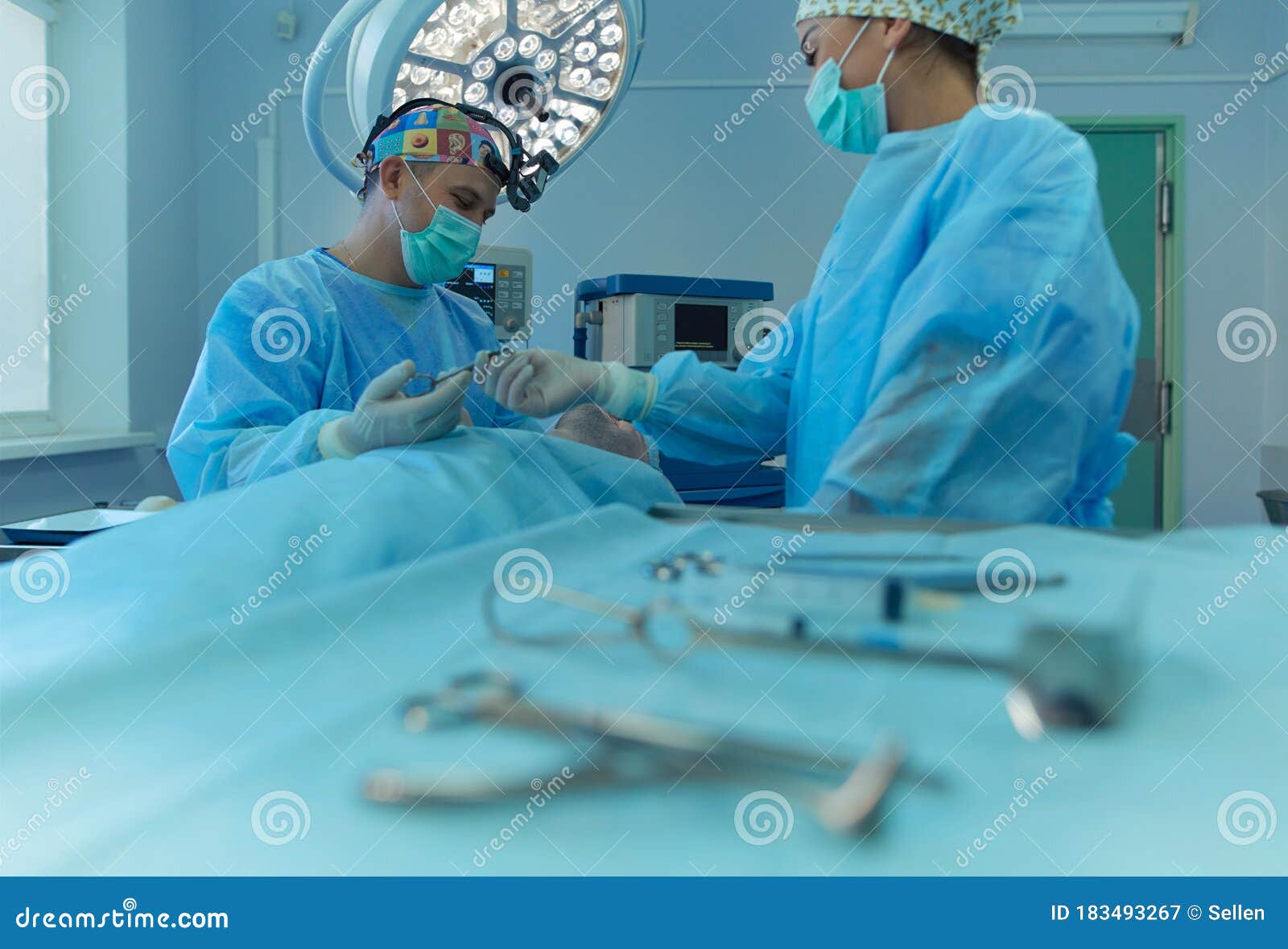 Man Surgeon at Work in Operating Room Stock Image - Image of assistance ...