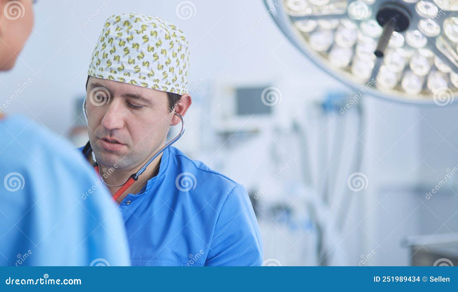 Man Surgeon at Work in Operating Room Stock Photo - Image of mask ...