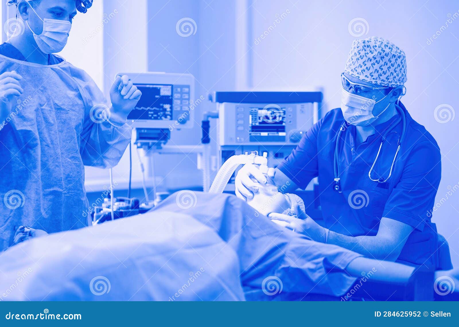 Man Surgeon at Work in Operating Room Stock Photo - Image of health ...