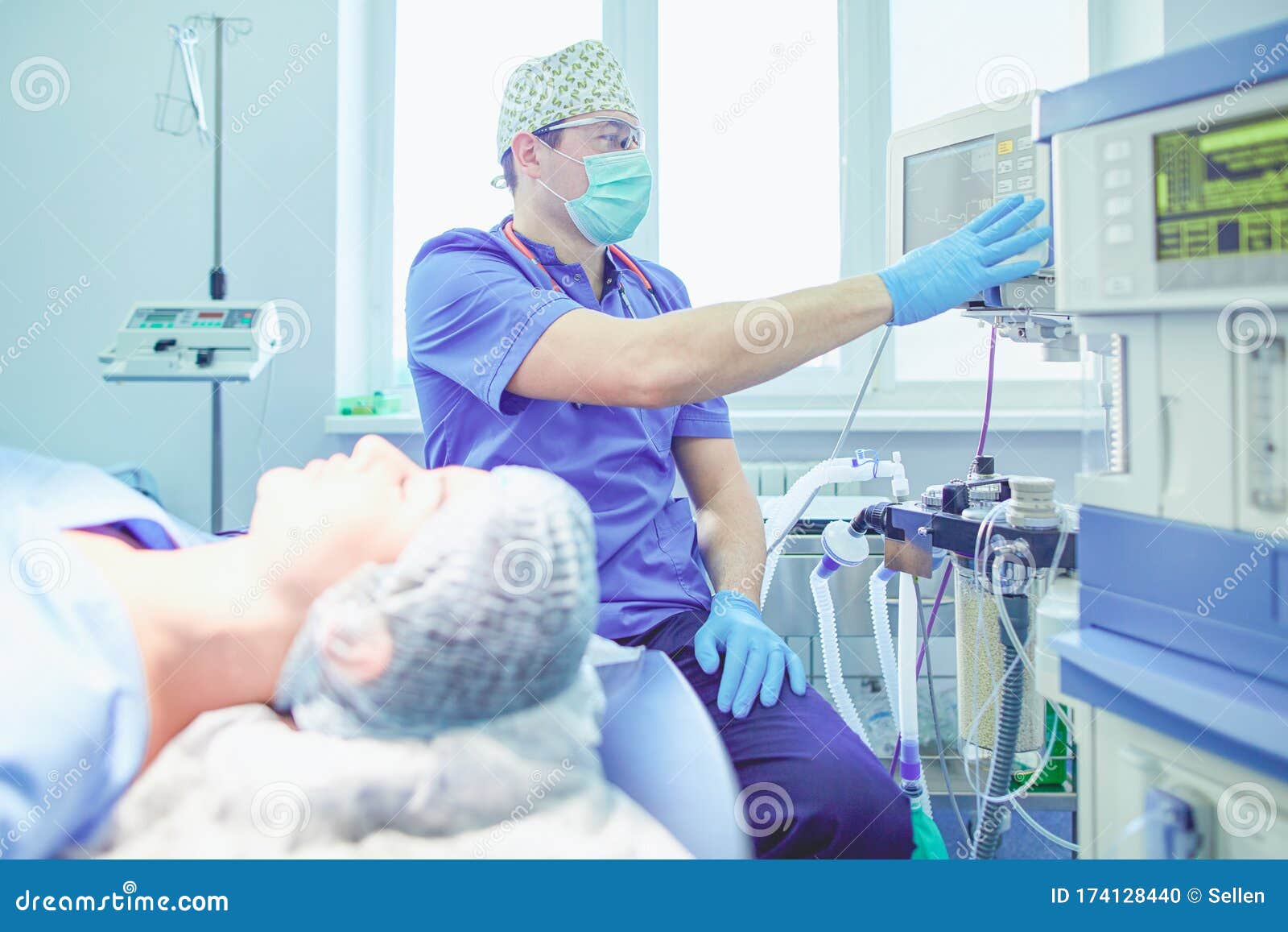 Man Surgeon at Work in Operating Room Stock Photo - Image of patient ...