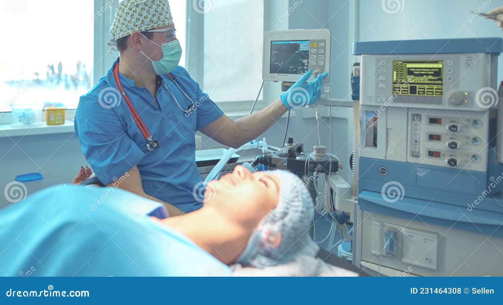 Man Surgeon at Work in Operating Room Stock Photo - Image of health ...