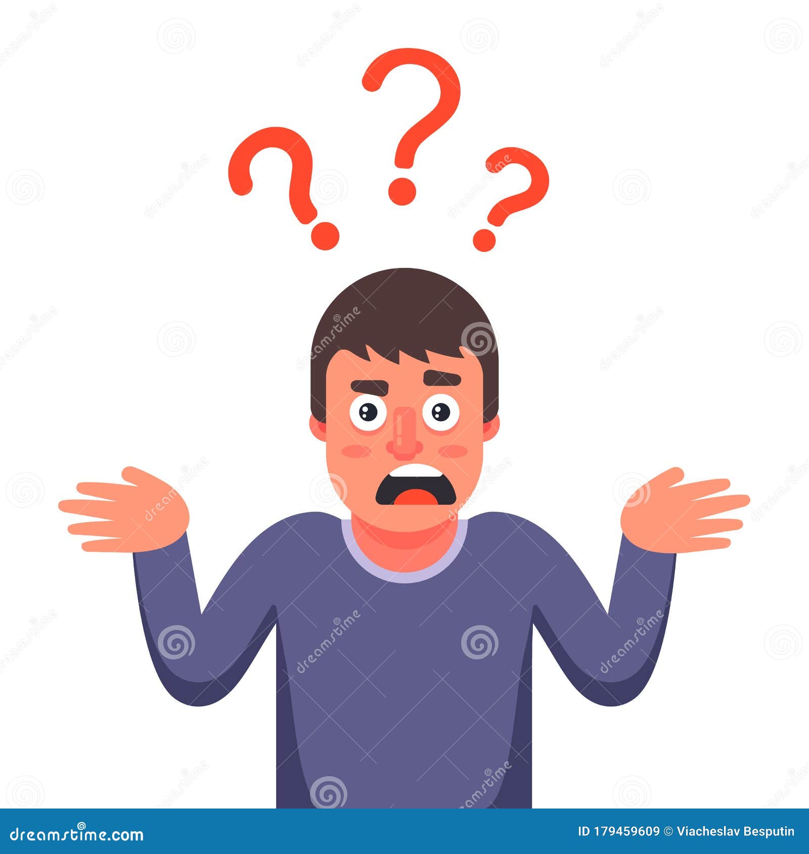 The Man is Surprised and Does Not Know the Answer To the Question ...