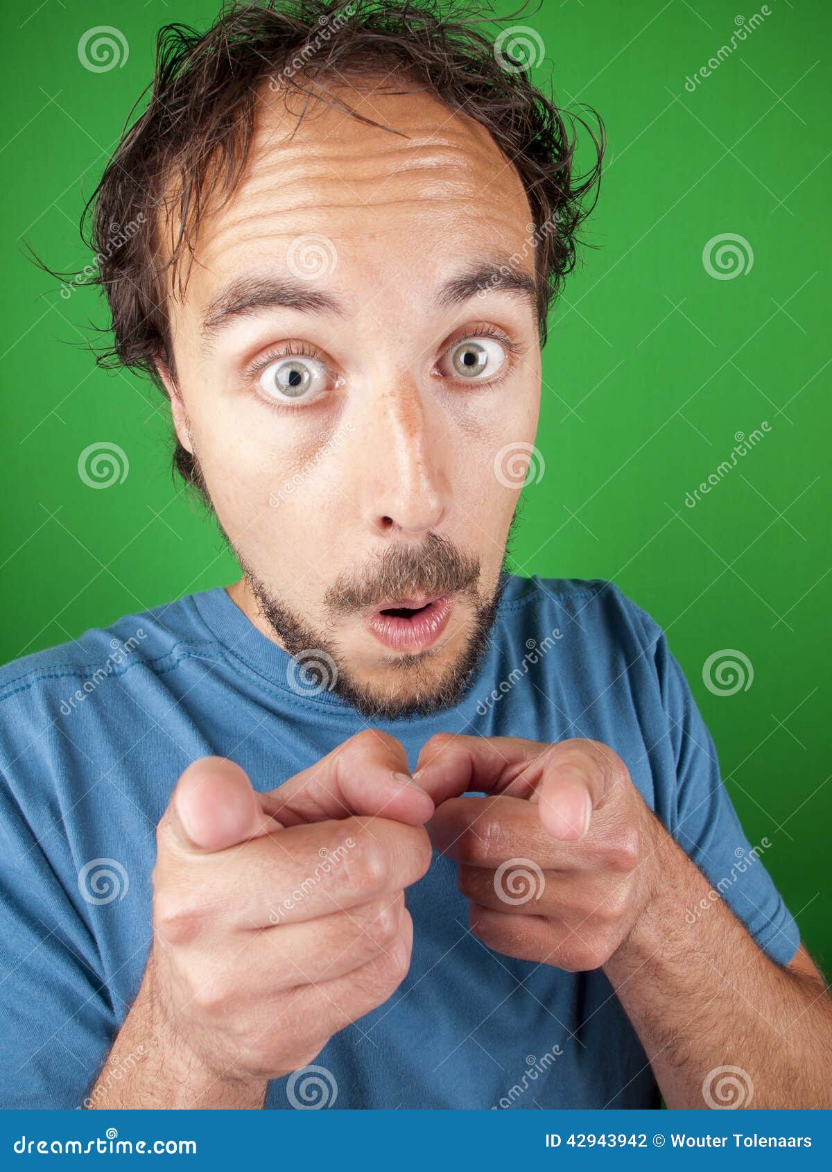 Man With Surprised Expression Pointing At You Stock Photo - Image of ...