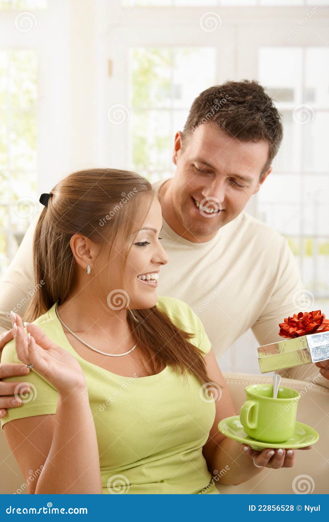 Man surprising woman stock photo. Image of good, casual - 22856528