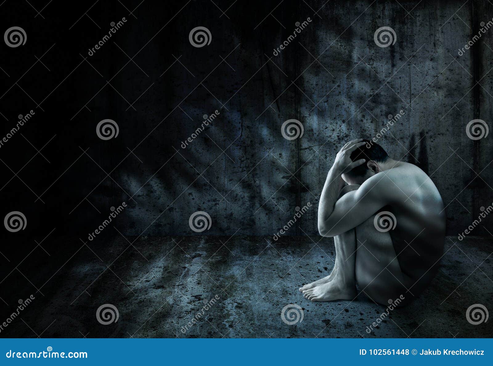 Man surrounded by darkness stock photo. Image of dramatic - 102561448