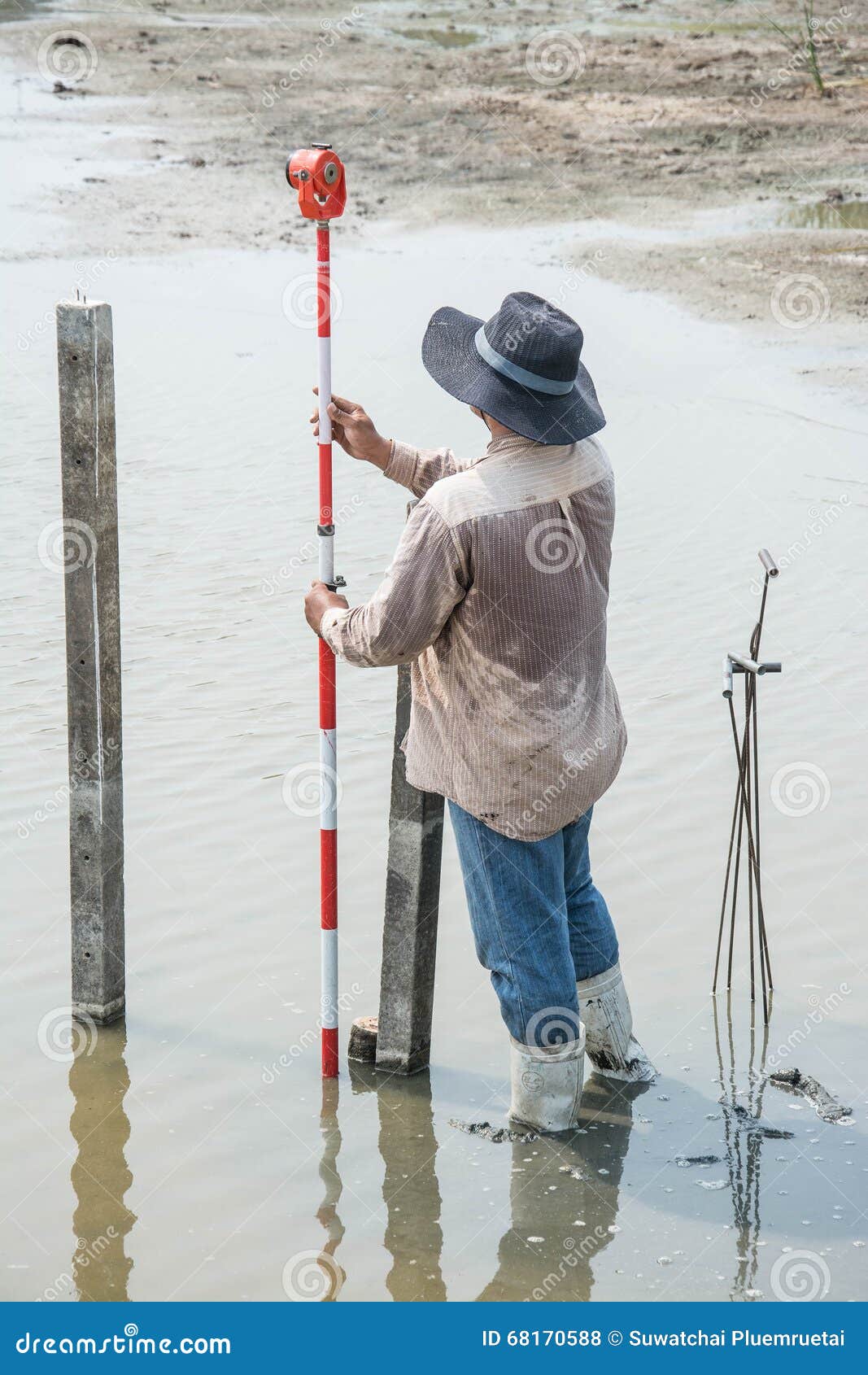 Man Survey Boundary of Area Editorial Stock Photo - Image of ...