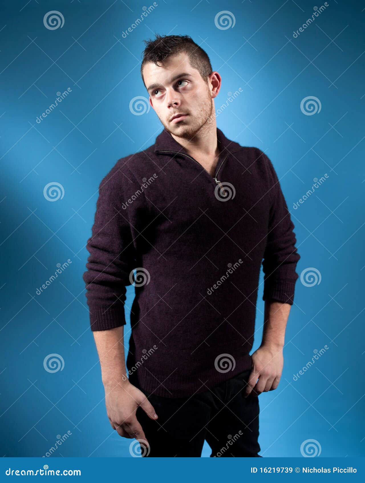 Man in Sweater stock image. Image of studio, caucasian - 16219739