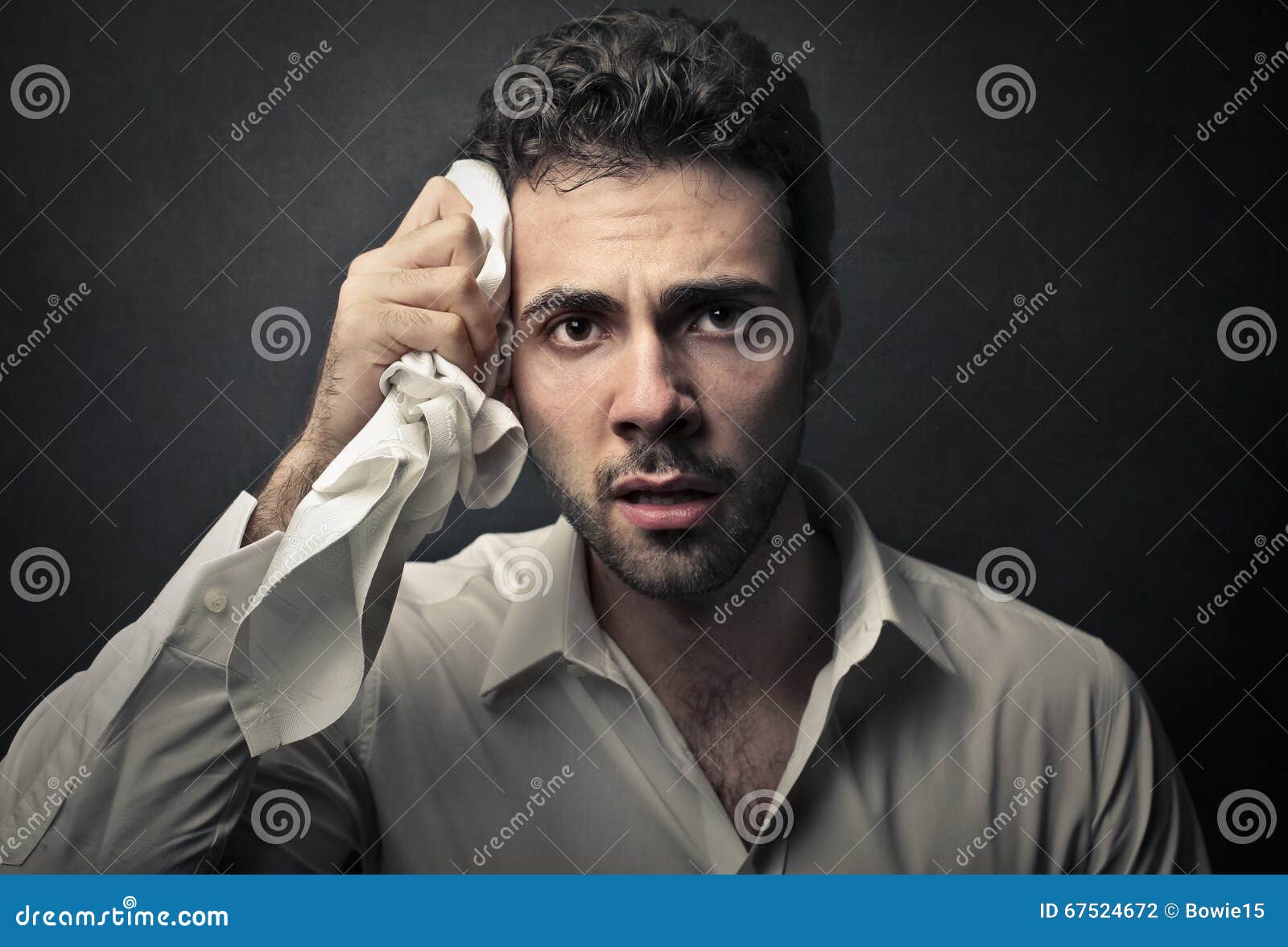 Man sweating stock photo. Image of napkin, sweat, avoid - 67524672