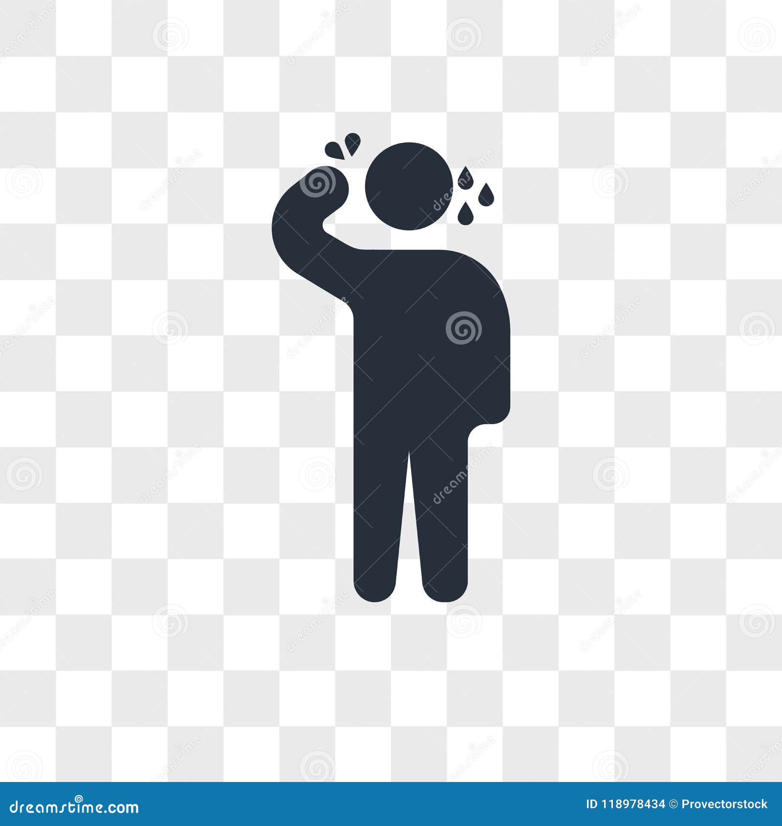 Man Sweating Vector Icon Isolated on Transparent Background, Man ...
