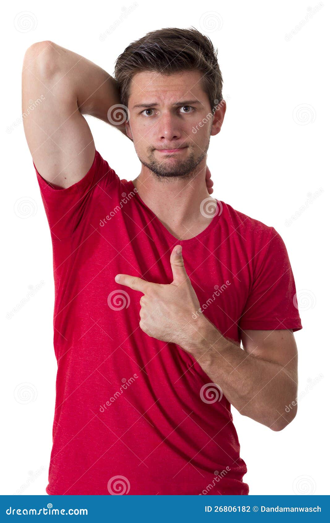 Man Sweating Very Badly Under Armpit Stock Photo - Image of sweaty ...